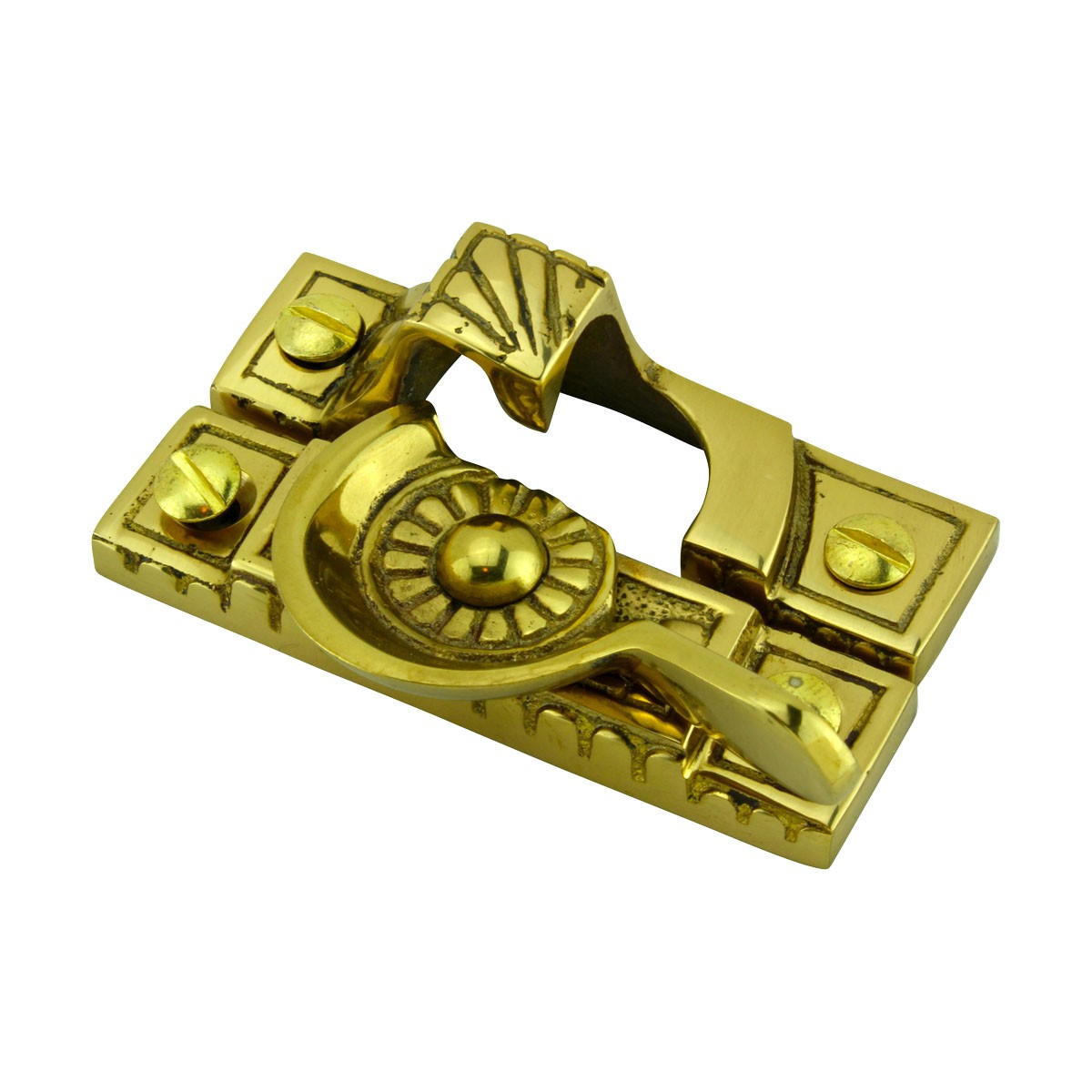 Ornate Window Sash Lock Bright Solid Brass | Renovator's Supply Item#10702