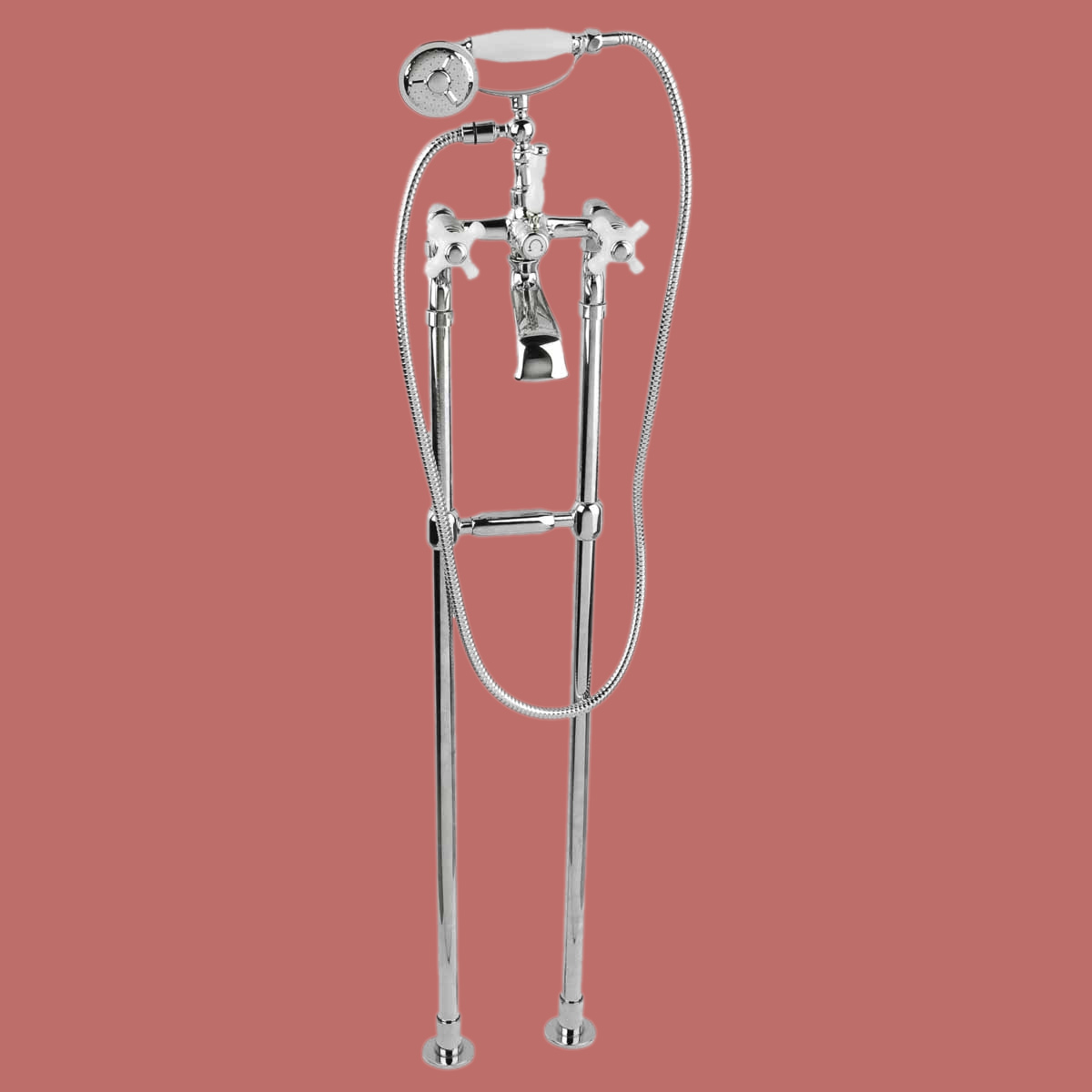 Freestanding Clawfoot Tub Faucet Handheld Telephone Shower