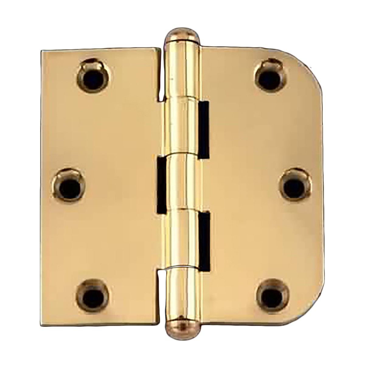 Bright Solid Brass Cabinet Hinge 3" x 3" Button Tip