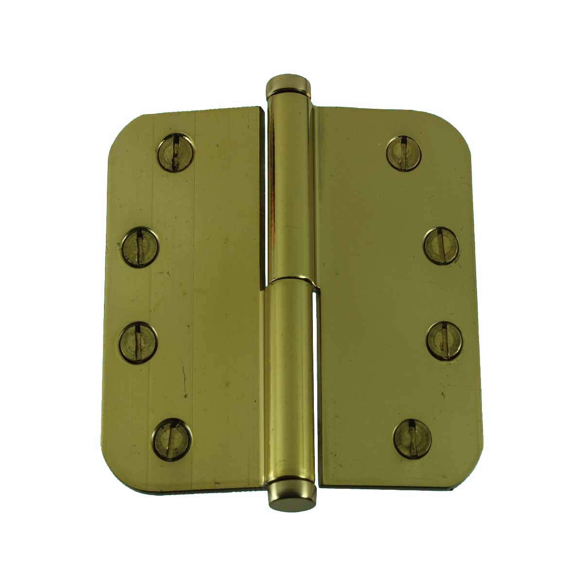 Brass Lift Off Left Door Hinge 4" Radius Coin Tip