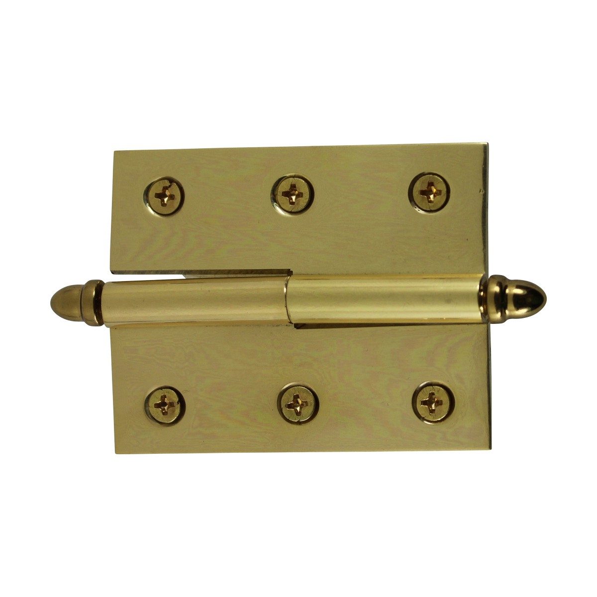Lift Off Right Brass Cabinet Hinge 2in x 2.5in Helmet Tip