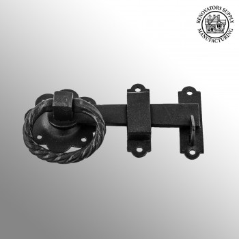 Wrought Iron Gate Latch Floral Pattern Black Rustproof 6