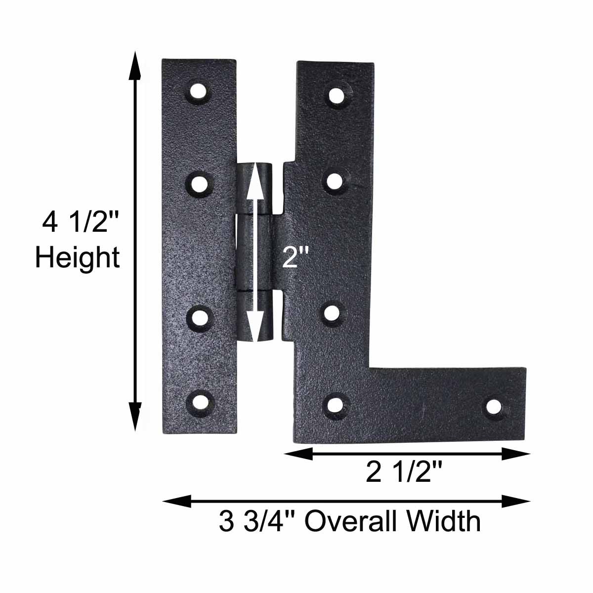 Offset H-L Cabinet Hinge Black Iron Left 4.5"H