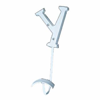 Letter Hook Y Wrought Iron White Decorative | Renovators Supply