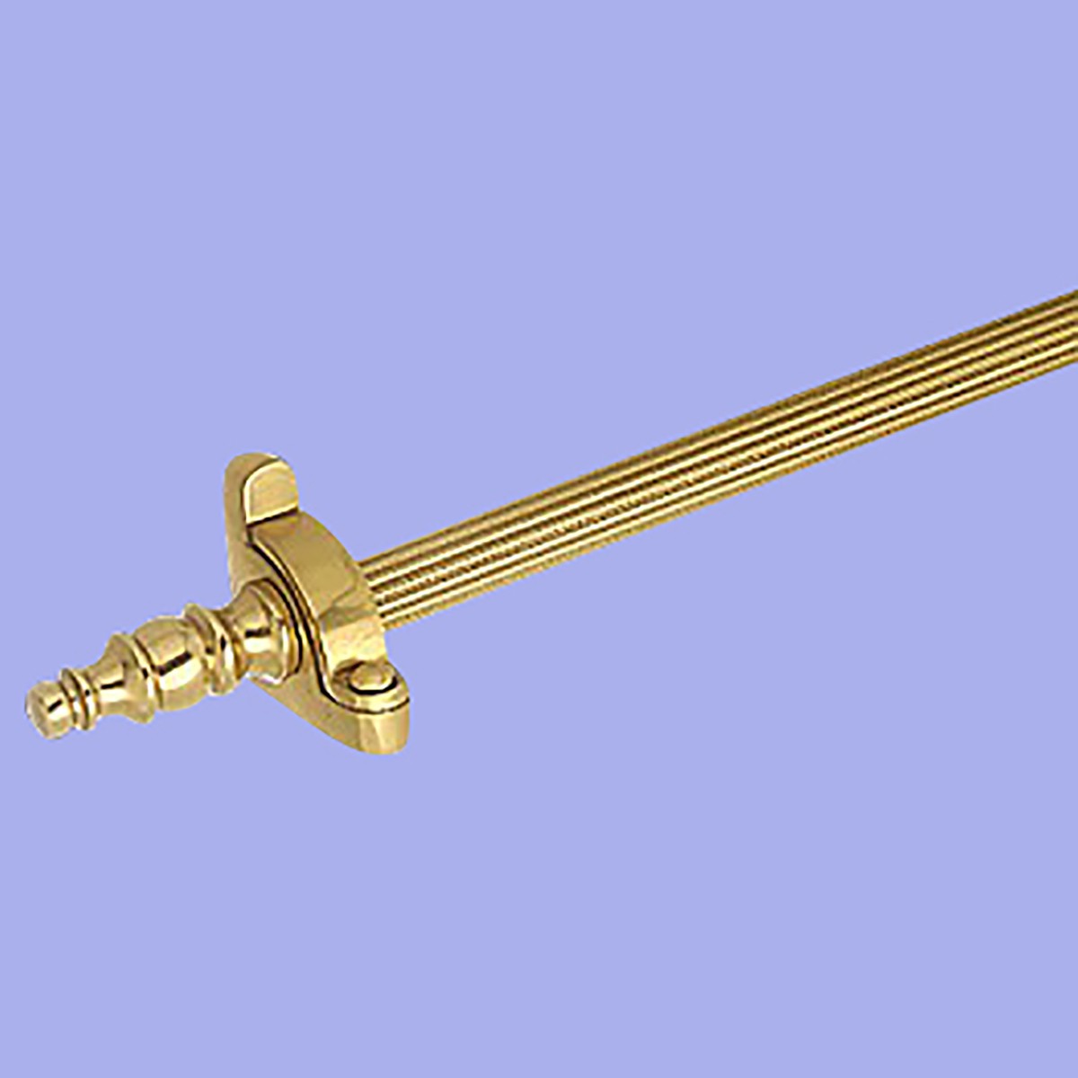 Carpet Rod Set Bright Brass 36" Reed Tubing Scepter Finial