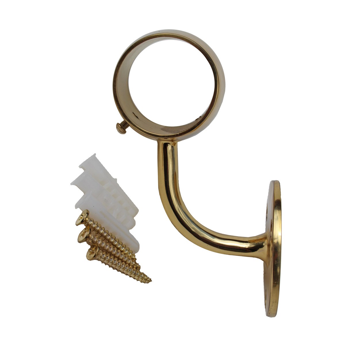 Brass Loop Style Wall Mount Bar Bracket Fitting 2" OD