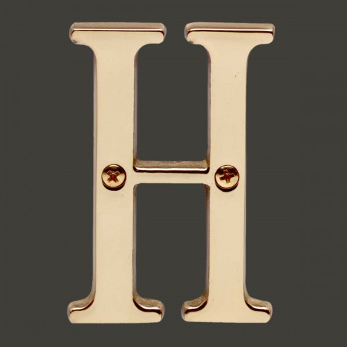 Letter "H" House Letters Traditional Solid Bright Brass 3" H