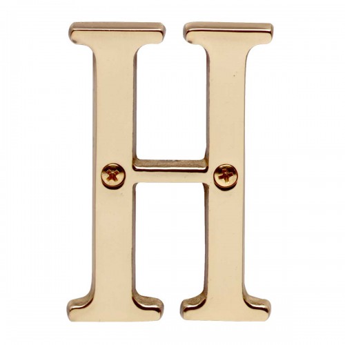 Letter "H" House Letters Traditional Solid Bright Brass 3" H Reno