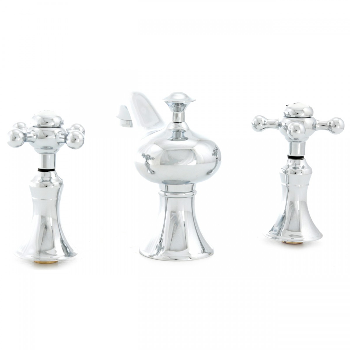 Heavy Bathroom Widespread Faucet Chrome Cross 2 Handles