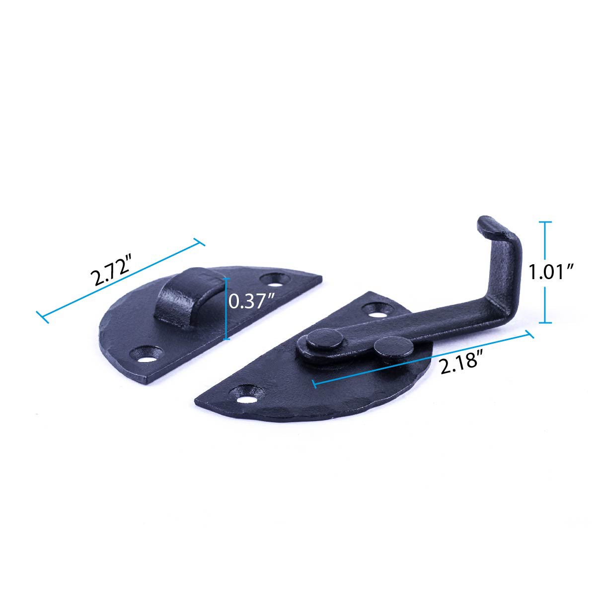 Wrought Iron Cabinet or Door Circular Latch Catch 2 7/8"