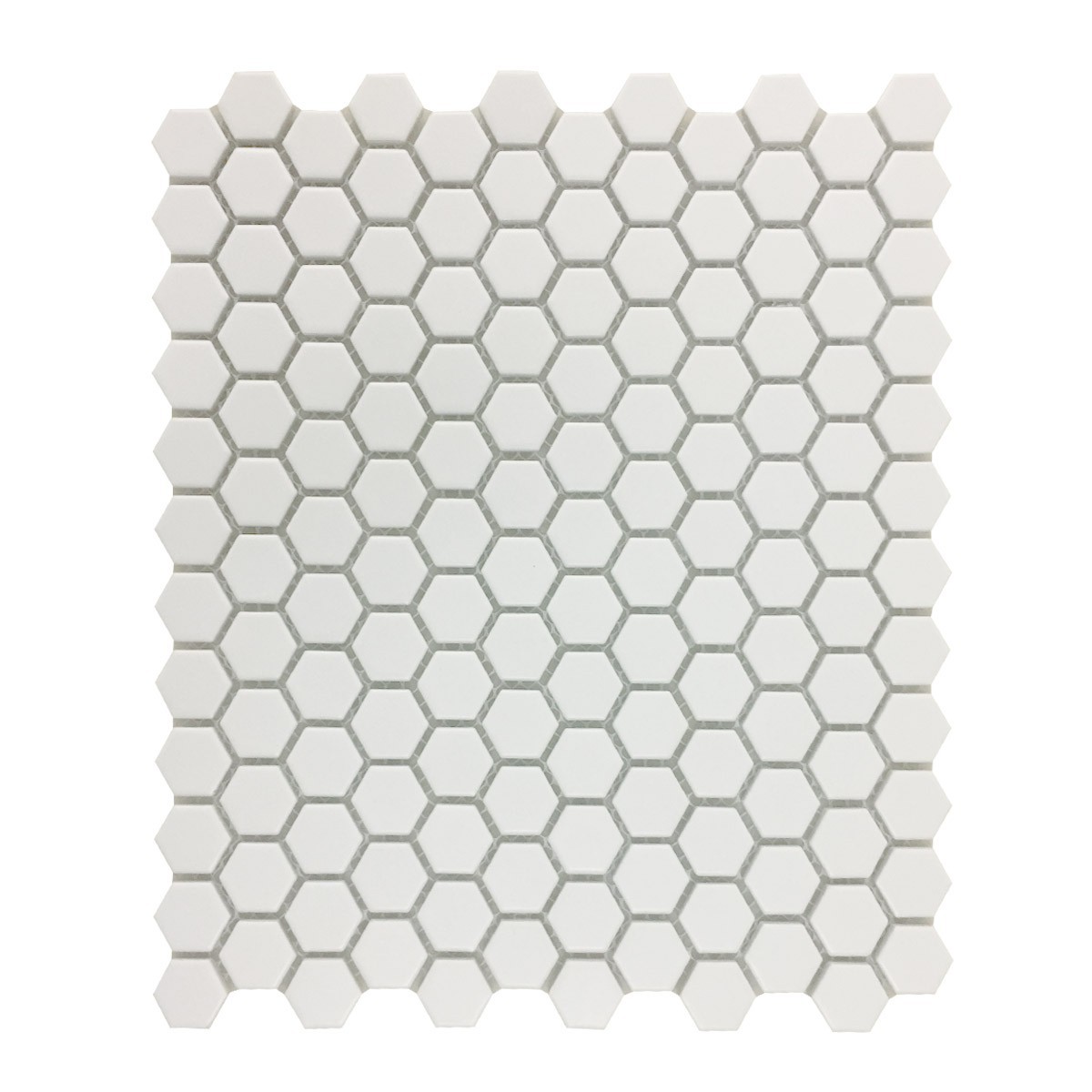 White Matte Porcelain Mosaic Hexagon Floor Wall Tile 1 Tile Sheet 10.25 ...