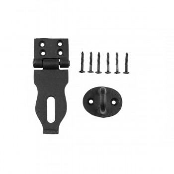 Black Wrought Iron Hasp Lock 4"x1.75" Rust Resistant Pack of 2 Re