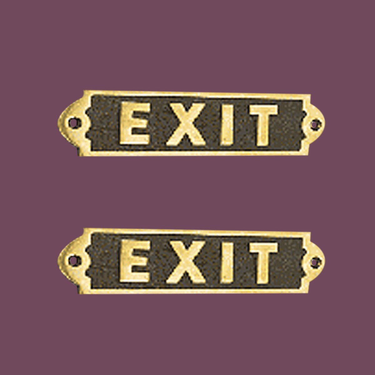 Exit Sign Solid Polished Brass Plaques Tarnish Resistant Brass Plate ...