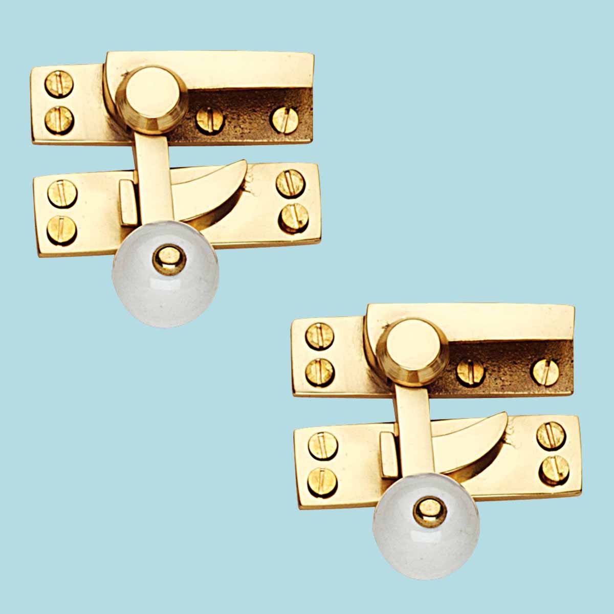 2 Traditional Window Sash Lock Solid Brass Porcelain Knob | Renovator's ...
