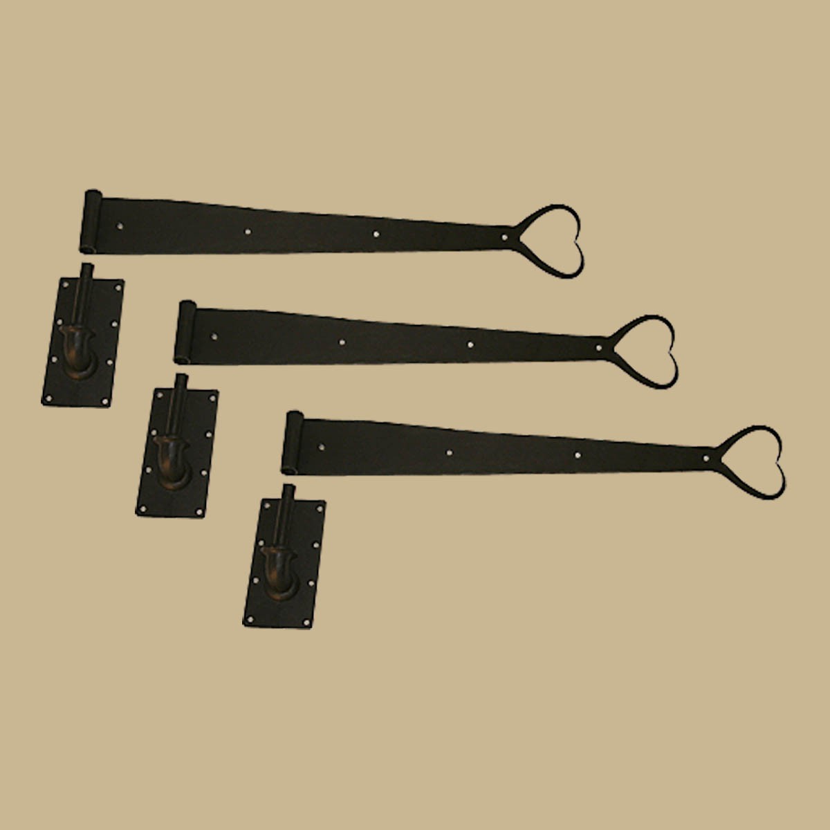 3 Pintle Strap Door Hinge Heart Tip Black Wrought Iron 28 | Renovator's ...