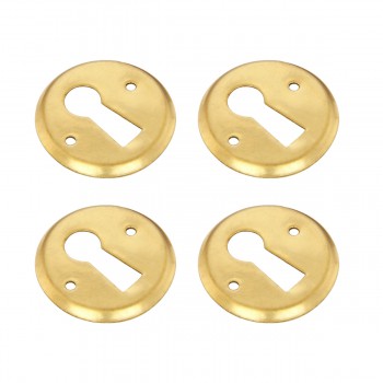 Round Keyhole Cover Bright Brass Escutcheon Tarnish Resistant 1 i