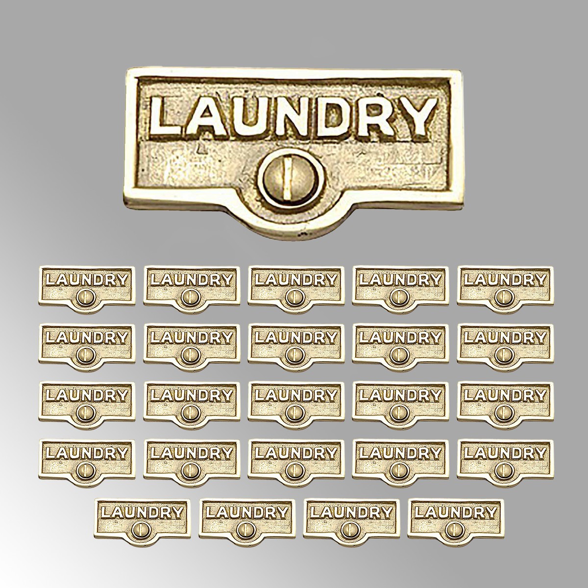25 Switch Plate Tags LAUNDRY Name Signs Labels Lacquered Brass 25 Switch Plate Tags LAUNDRY Name Signs Labels Lacquered Brass