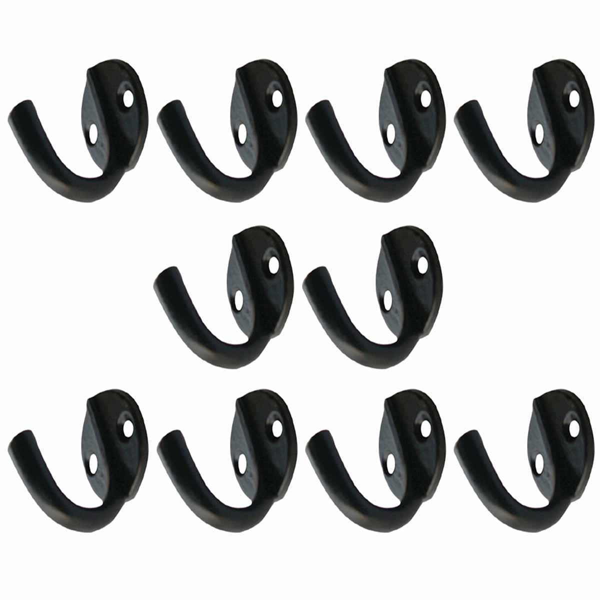 10 Hook Wrought Iron Black RSF Coat 1 1/2" X 1 3/4"
