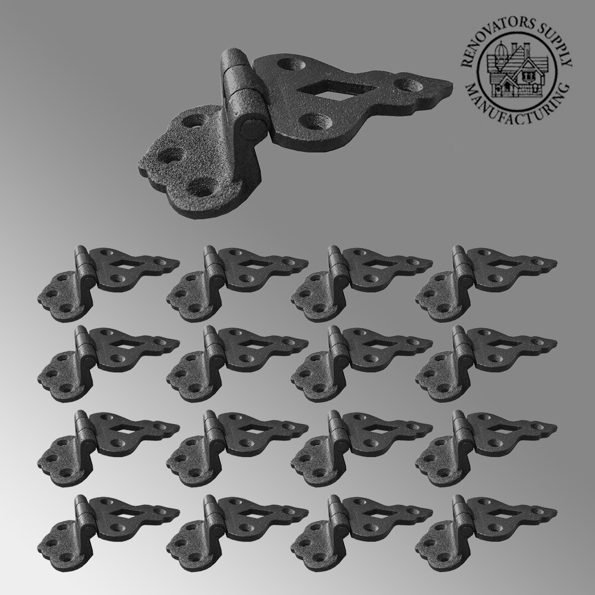 Hoosier Cabinet Hinge 3/8 Offset Wrought Iron 3 1/2 W Pack of 16