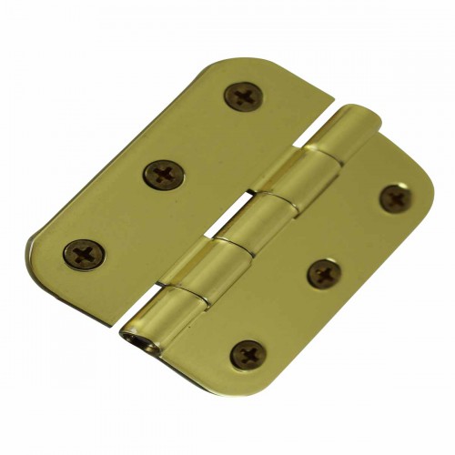 Bright Brass Cabinet Door Hinge Solid Brass Square 2" x 2.5" Inc