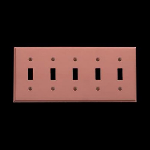 Switchplate Brushed Solid Copper Five Toggle | Renovators Supply