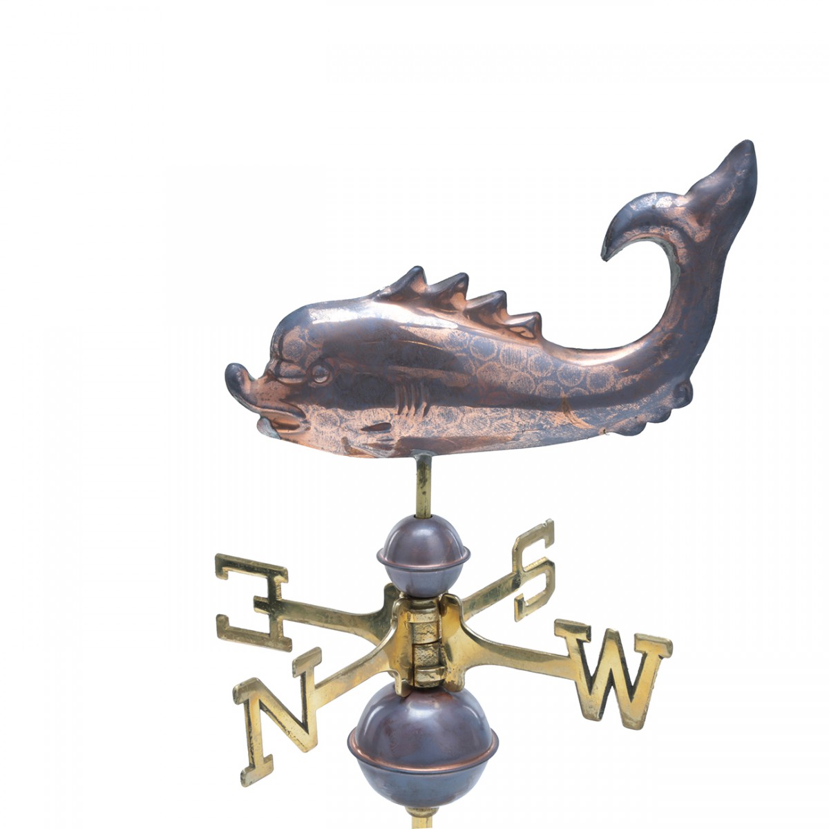 Weathervane Polished Solid Copper Whale Desktop